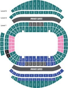 Accor Stadium Seating Map with Seat Numbers and Rows, Stadium Australia