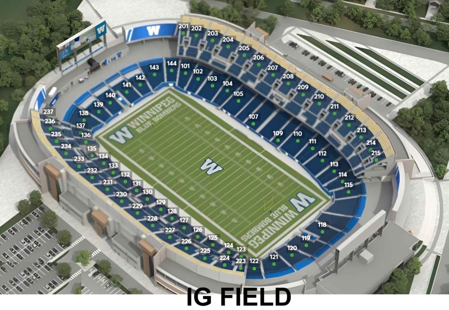 Princess Auto Stadium Seating Chart with Seat Numbers and Rows