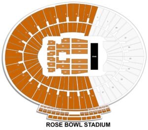 Rose Bowl Stadium Seating Chart with Seat Numbers and Rows