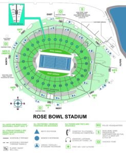 Rose Bowl Stadium Seating Chart with Seat Numbers and Rows