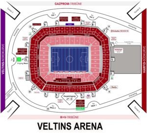 Veltins Arena Seating Chart with Rows and Seat Numbers 2025
