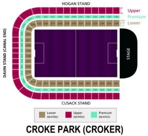 Croke Park Seating Chart with Rows and Seat Numbers 2025