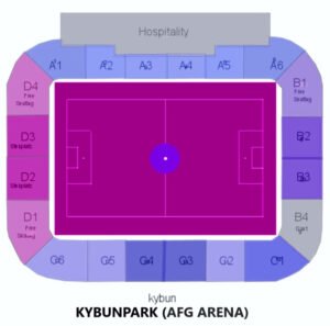 Kybunpark Seating Plan with Seat Numbers and Rows