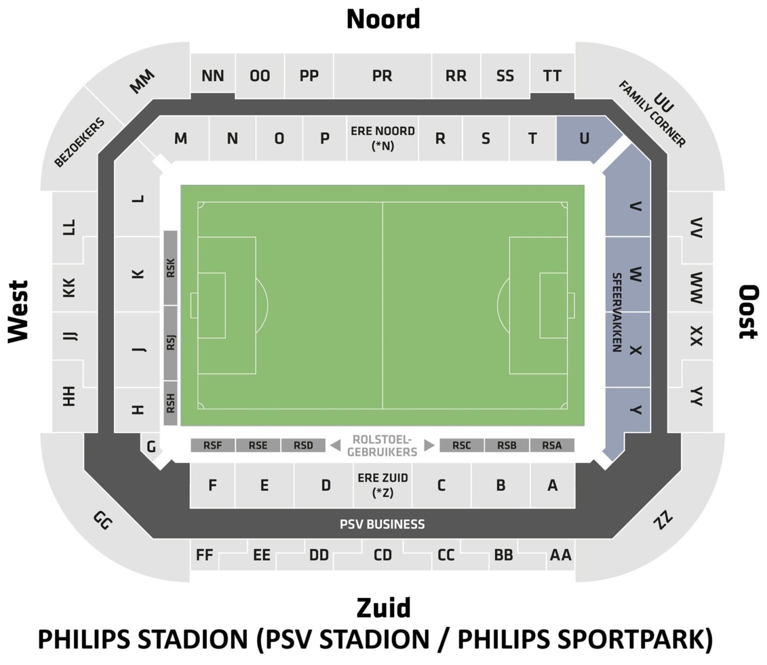Philips Stadion Seating Chart with Rows and Seat Numbers 2025 Philips Stadion Seating Chart with Rows and Seat Numbers 2025