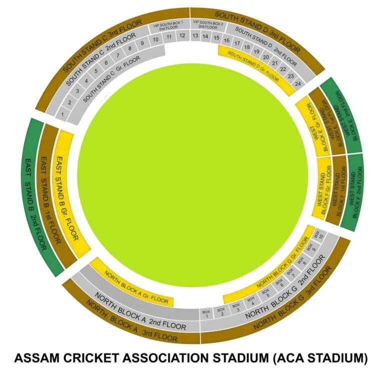 Barsapara Cricket Stadium Seating Chart with Rows and Seat Numbers 2026