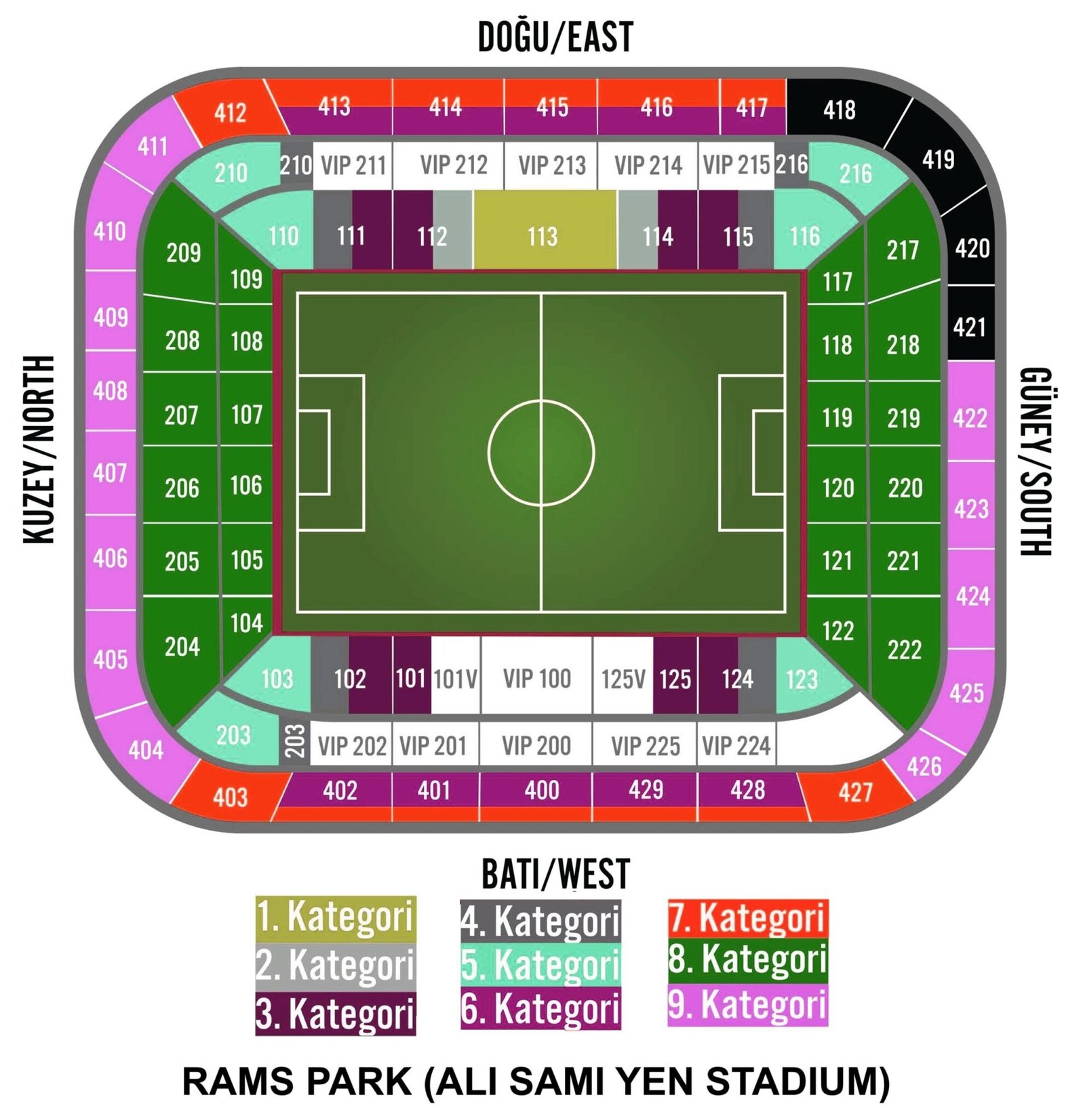 Rams Park Seating Chart with Rows and Seat Numbers 2025
