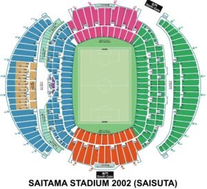 Saitama Stadium Seating Chart with Rows and Seat Numbers 2025