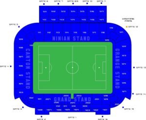 Cardiff City Stadium Seating Plan with Seat Numbers