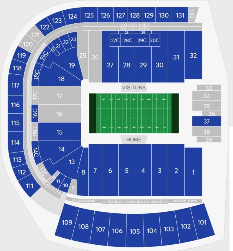 Darrell K Royal Texas Memorial Stadium Seating Chart with Seat Numbers