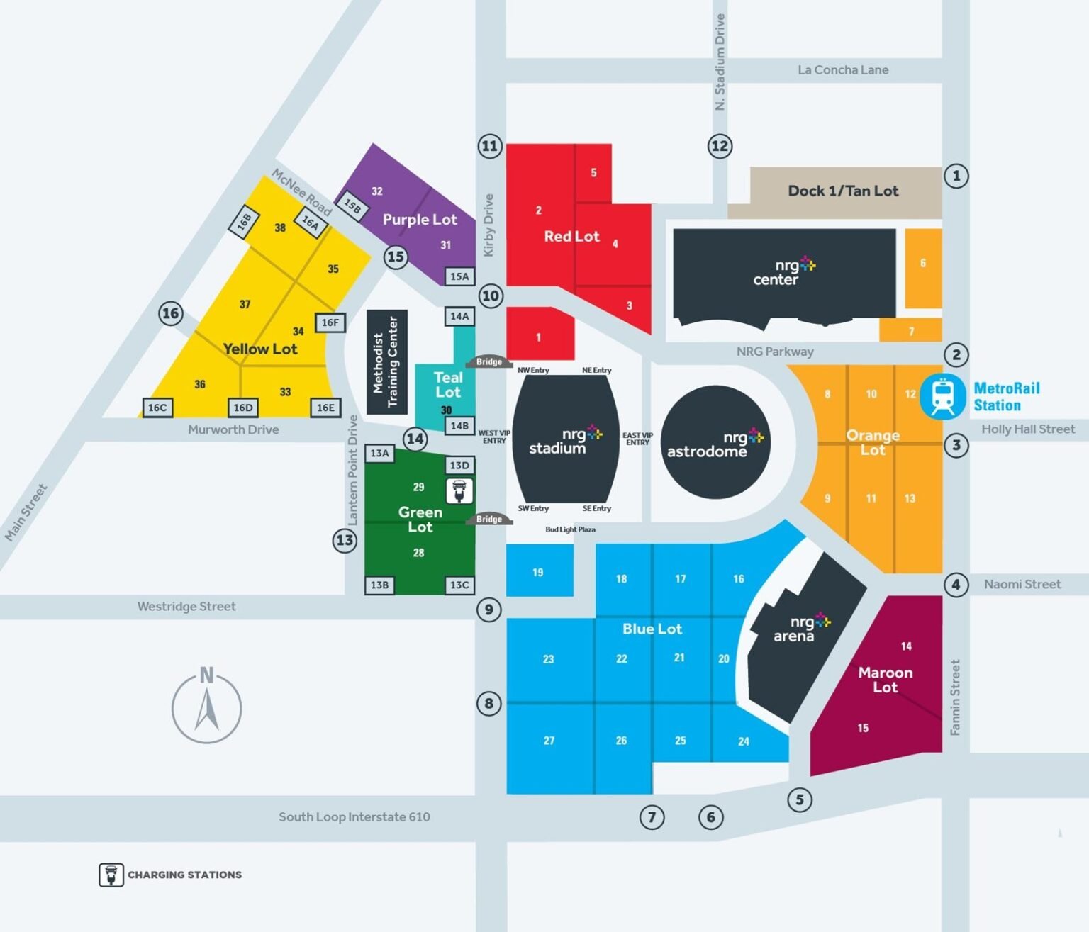 NRG Stadium Seating Chart with Seat Numbers and Rows