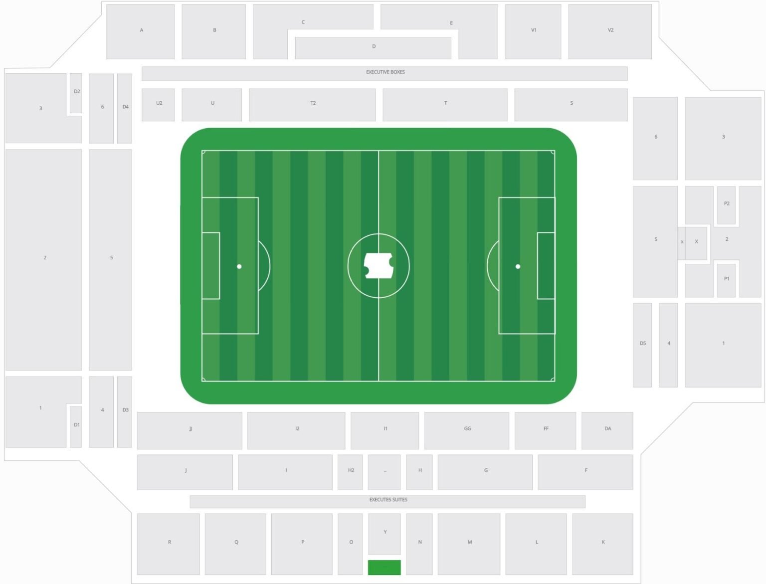 Portman Road Seating Plan with Seat Numbers and Rows