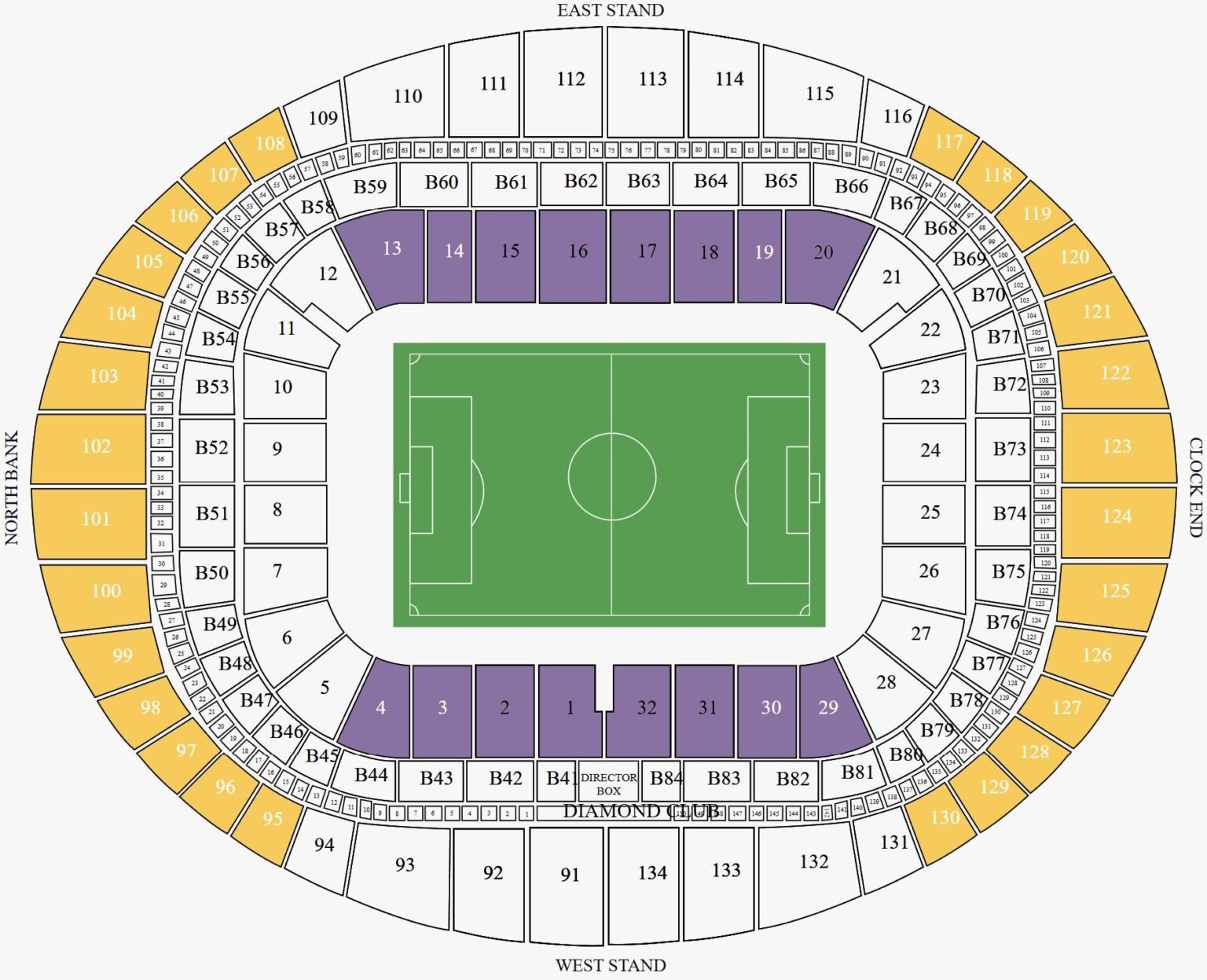 Emirates Stadium Seating Plan with Seat Numbers - Arsenal Stadium