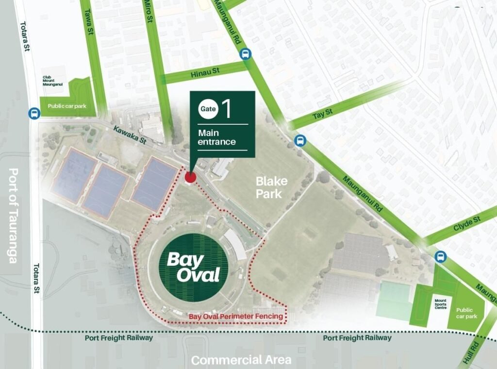 Bay Oval Seating Plan, Bay Oval Stadium Seat Map with Seat Numbers