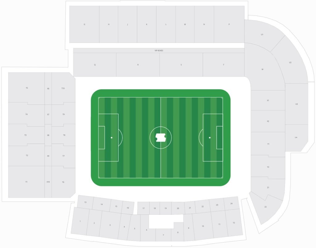 City Ground Seating Plan with Seat Numbers Row Numbers