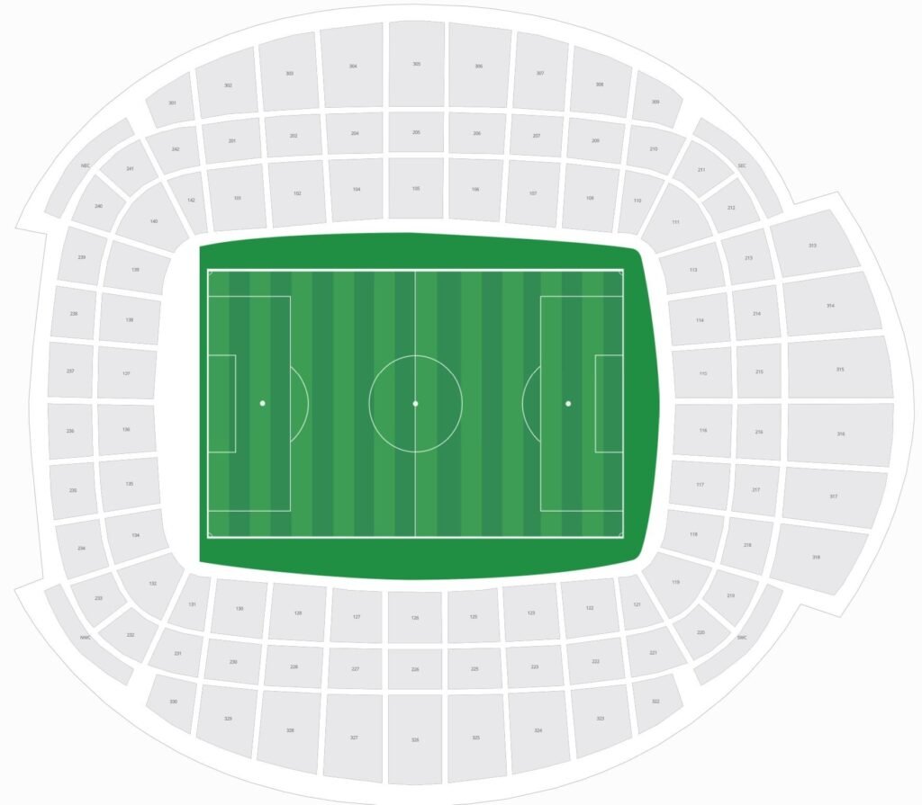 City of Manchester Stadium Seating Plan with Seat Numbers - Etihad Stadium