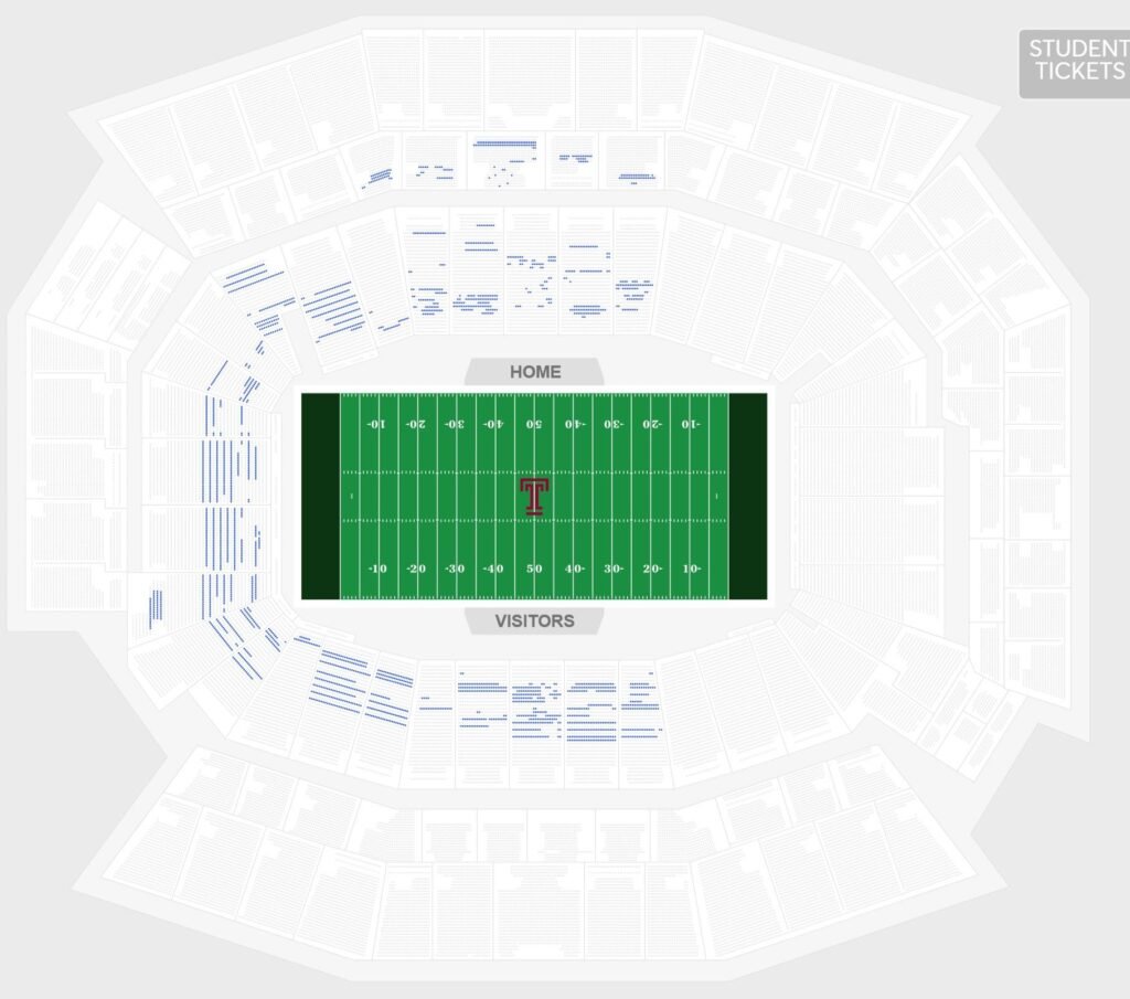 Lincoln Financial Field Seating Chart with Seat Numbers and Rows