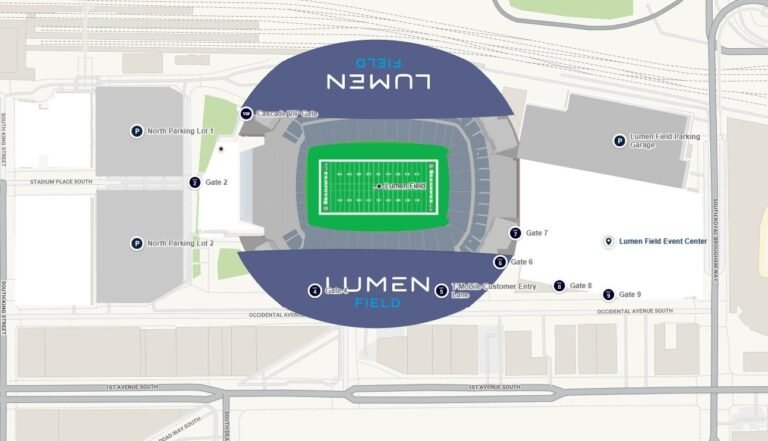 Lumen Field Seating Chart with Seat Numbers and Rows