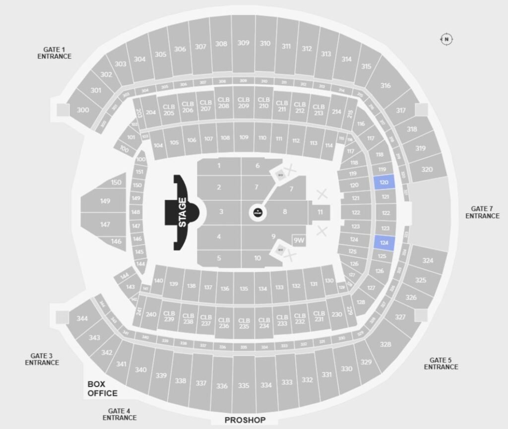 Lumen Field Seating Chart with Seat Numbers and Rows