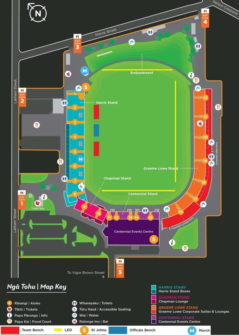McLean Park Seating Plan with Seat Numbers, McLean Park Seat Map