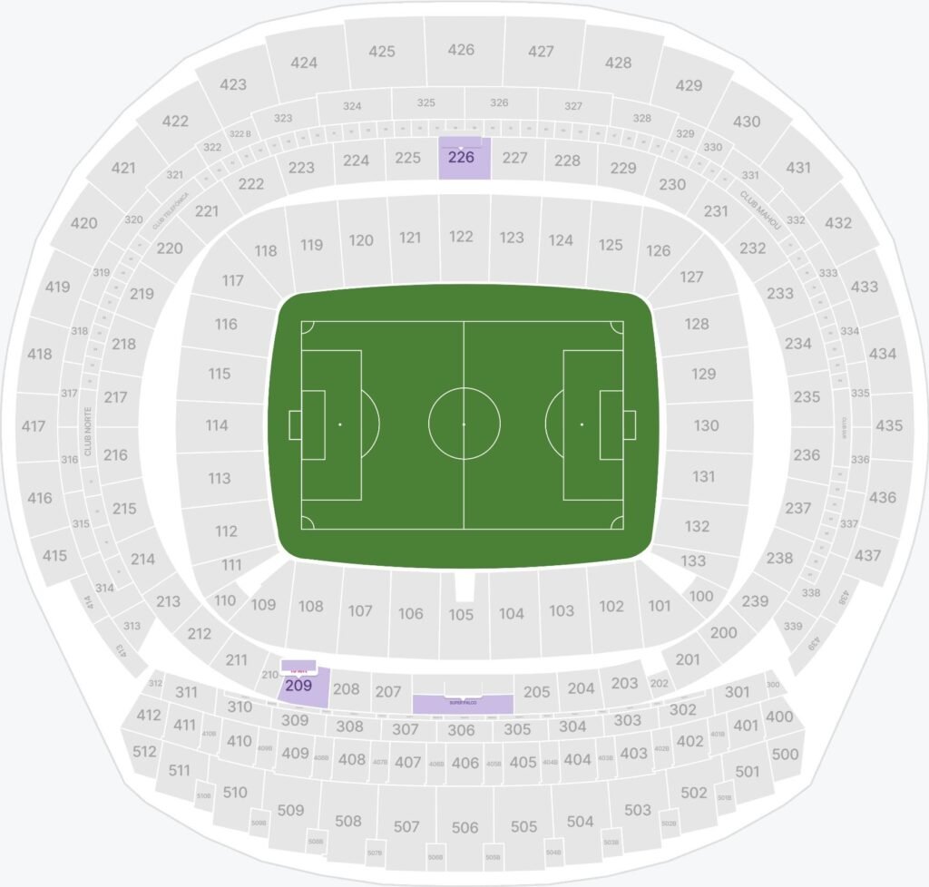 Metropolitano Stadium Seating Plan with Rows, Atlético Madrid La Liga ...