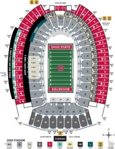 Ohio Stadium Seating Chart with Rows and Seat Numbers