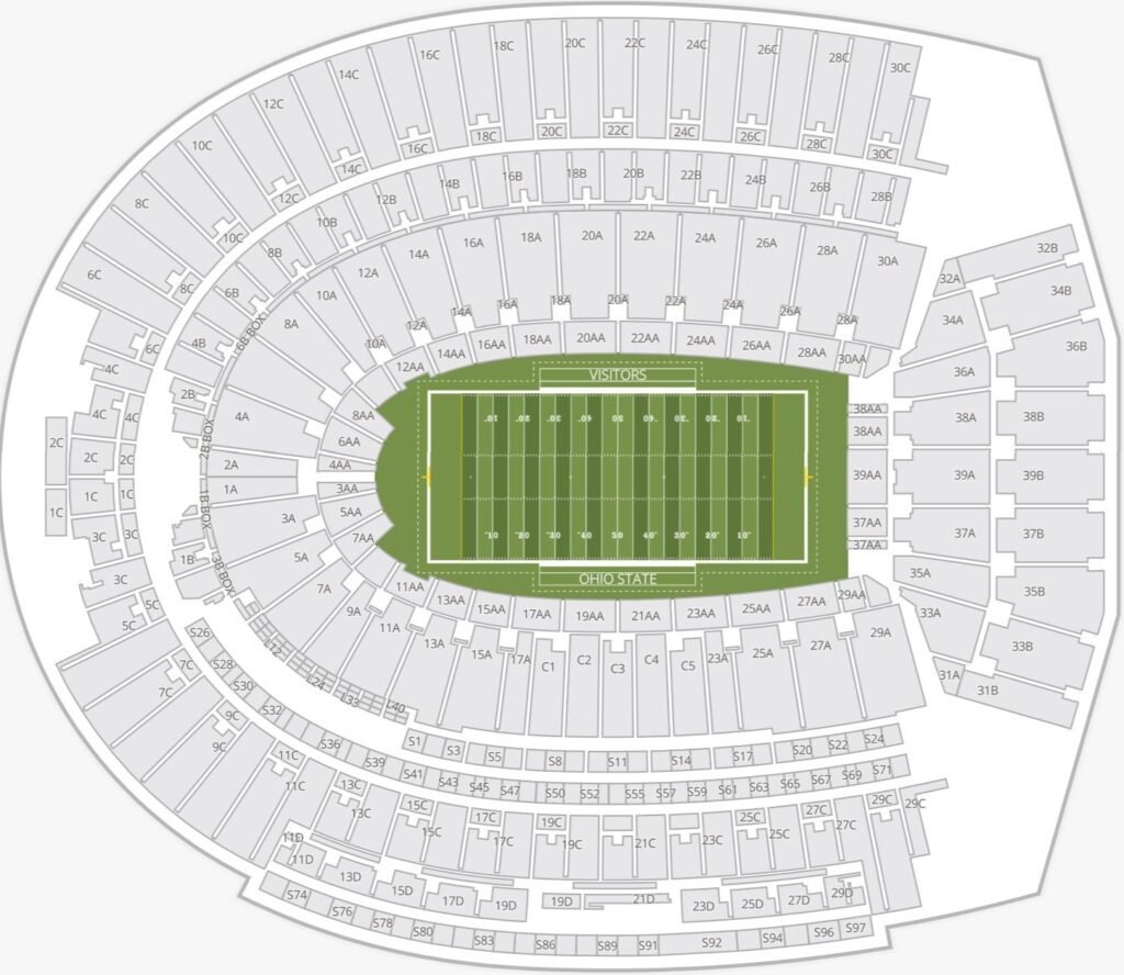 Ohio Stadium Seating Chart with Rows and Seat Numbers