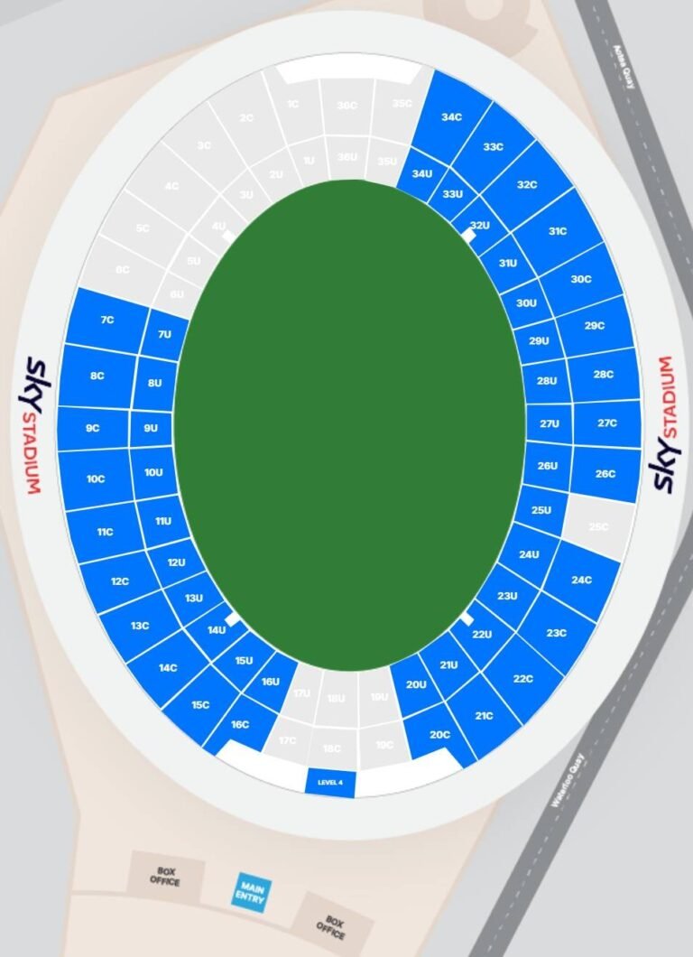 Sky Stadium Seating Plan with Seat Numbers, Sky Stadium Seat Map