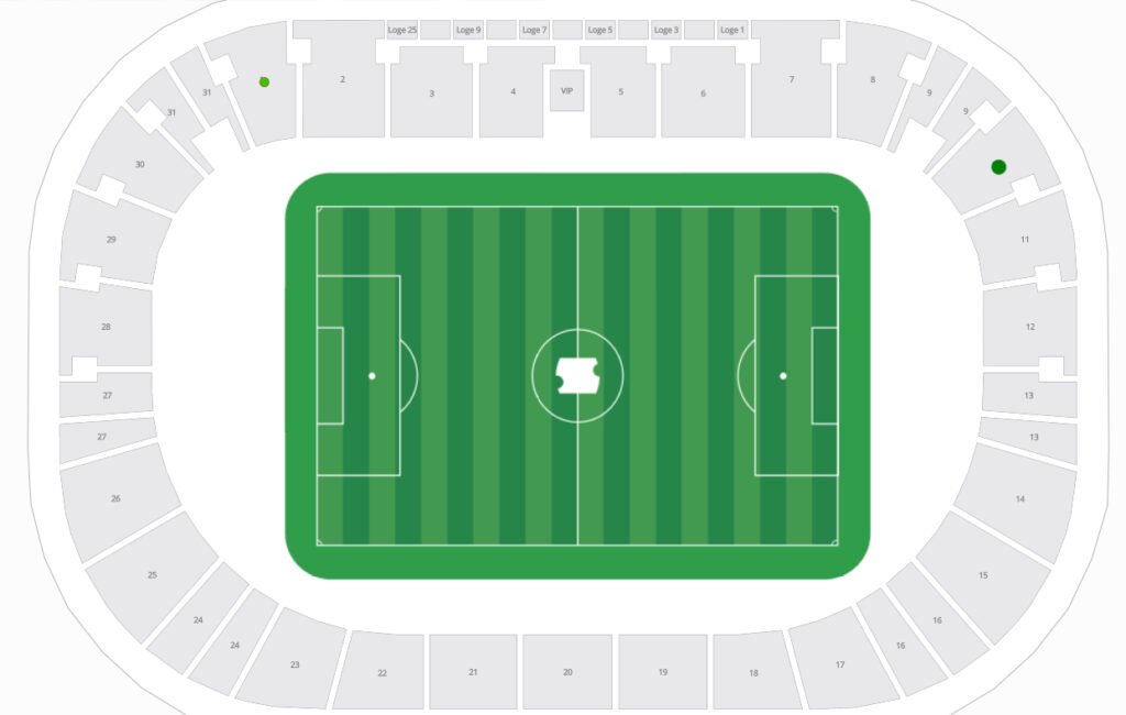 Letzigrund Stadium Seating Plan with Seat Numbers and Rows - Letzi