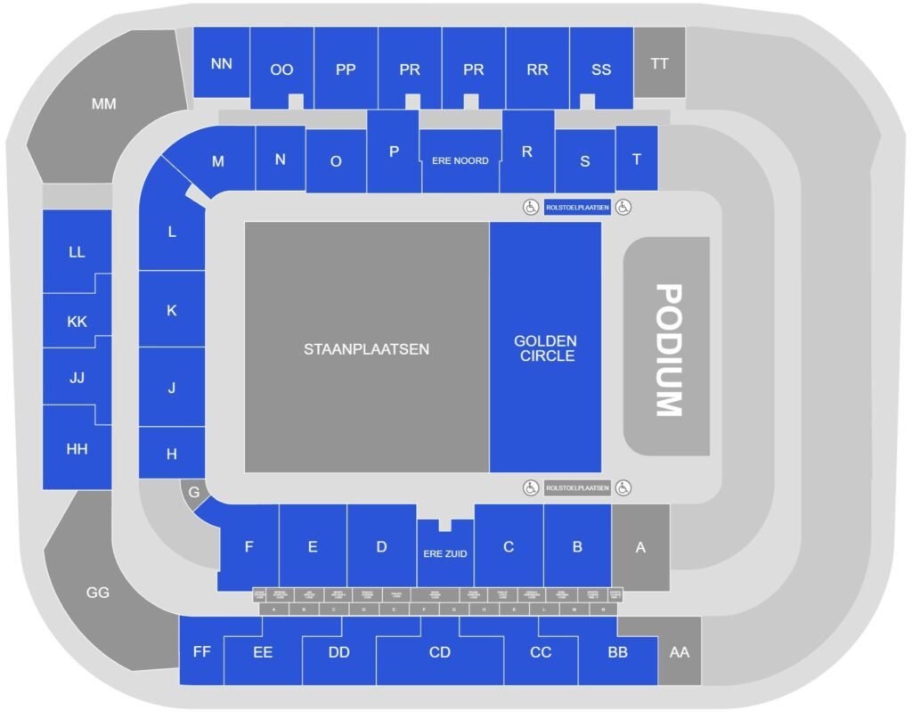 Philips Stadion Seating Plan, Zach Bryan Seat Map, Best Seats, Parking