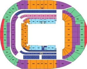 Tottenham Hotspur Stadium Seating Plan with Seat Numbers and Rows