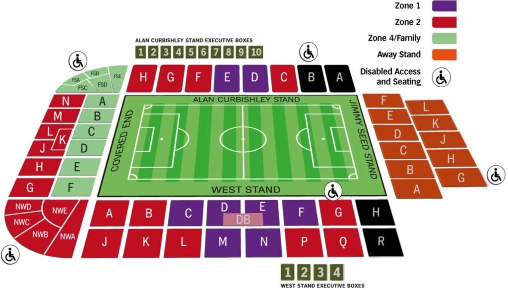 Valley Parade Seating Plan with Seat Numbers, University of Bradford ...