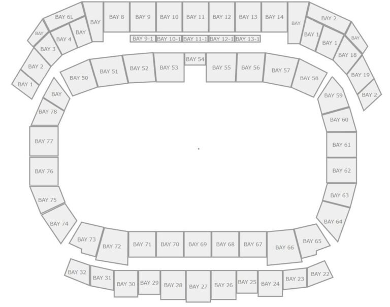GIO Stadium Seating Plan with Seat Numbers and Rows