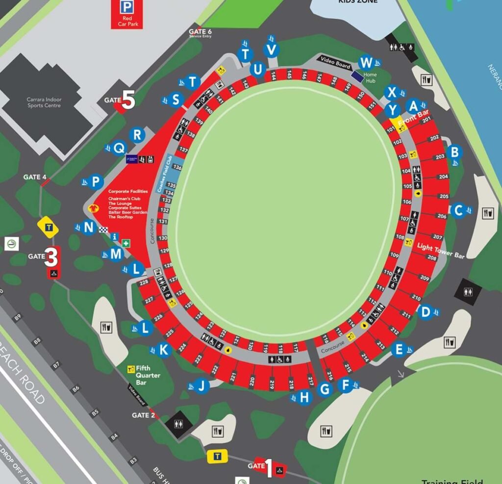 People First Stadium Seating Plan with Seat Numbers and Rows