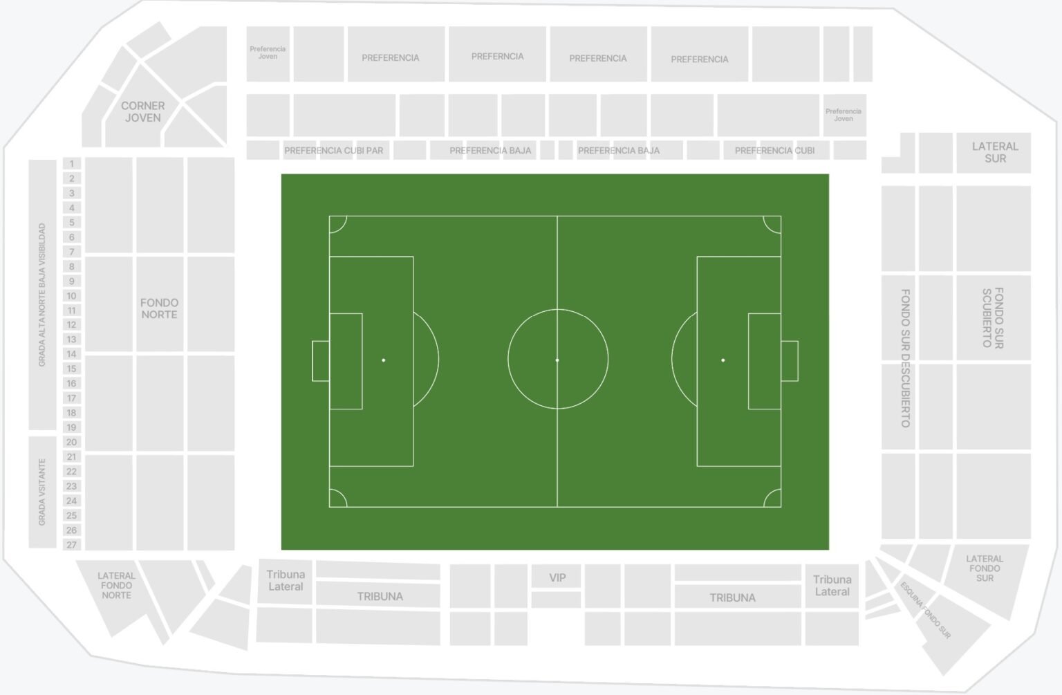 Estadio de la Ceramica Seating Map, Villarreal CF La Liga Seat Map