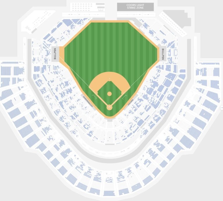 Chase Field Seating Chart with Seat Numbers and Rows