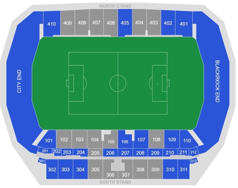 Páirc Uí Chaoimh Seating Chart with Rows and Seat Numbers 2025