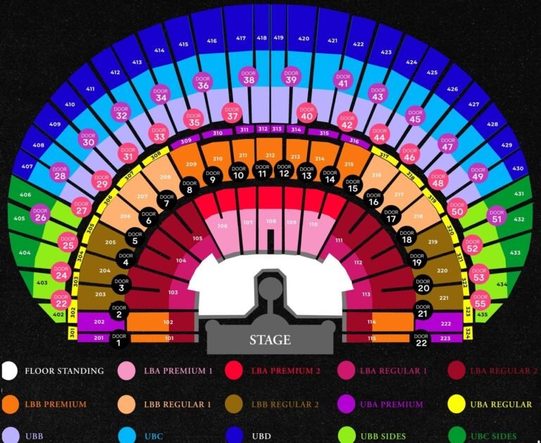 Philippine Arena Seating Plan with Seat Number and Rows, Seat Map