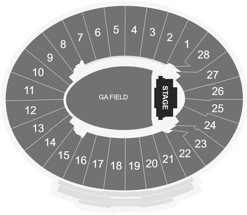 Rose Bowl Stadium Seating Chart with Seat Numbers and Rows, Events 2026