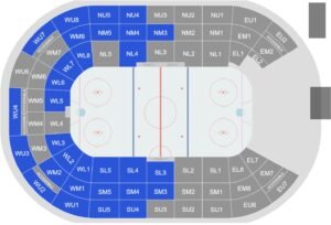 SSE Arena Seating Plan with Seat Number and Rows, Belfast Arena