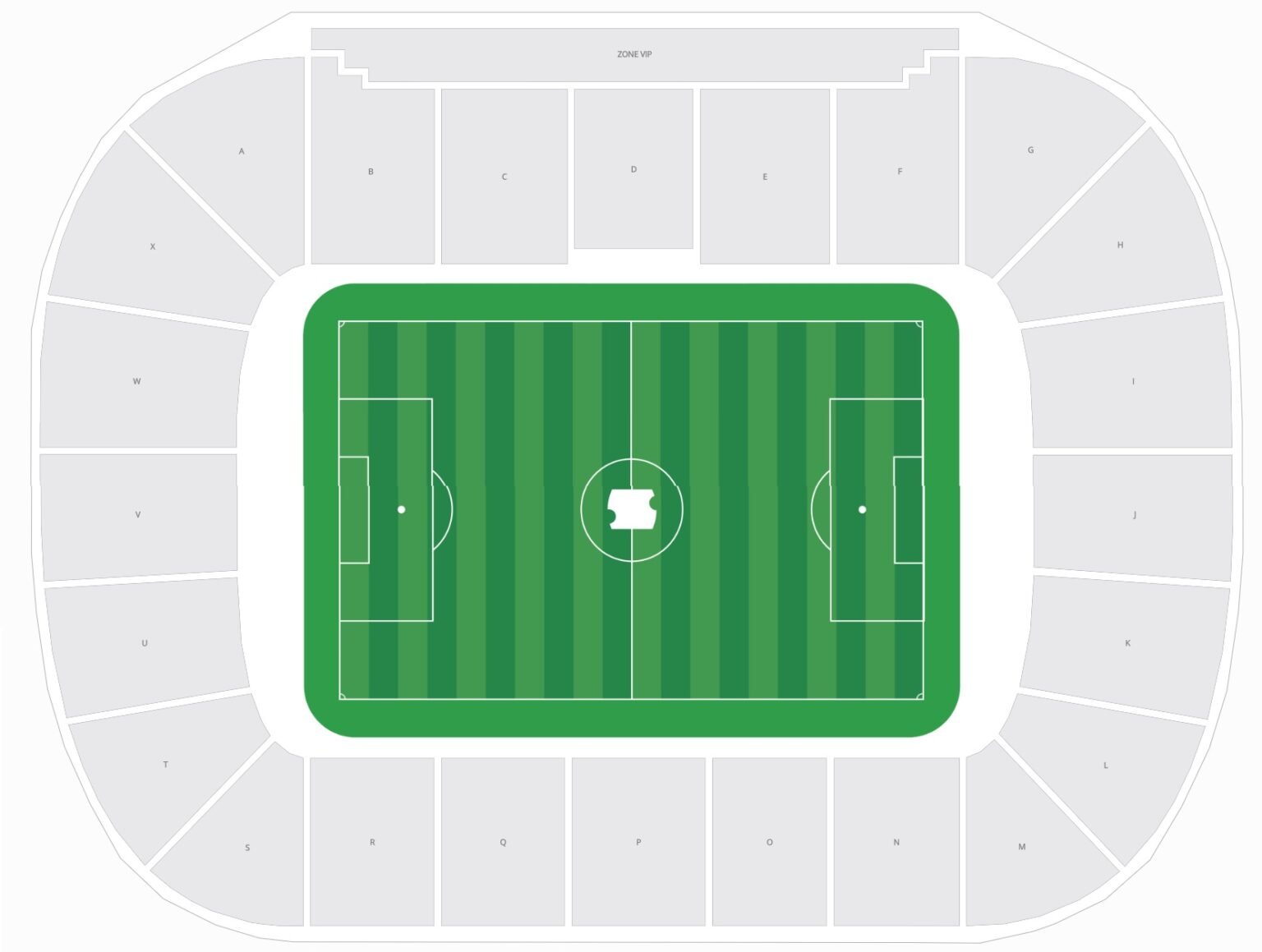 Stade de Genève Seating Map with Seat Numbers and Rows