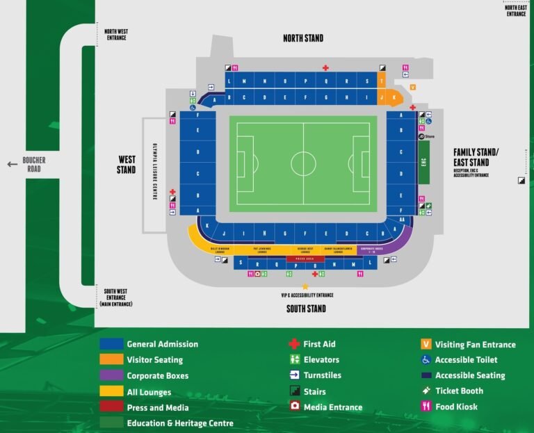 Windsor Park Seating Plan with Seat Number and Rows - National Football ...