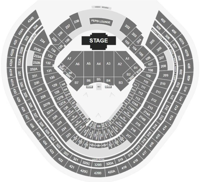 Yankee Stadium Seating Chart with Seat Numbers and Rows