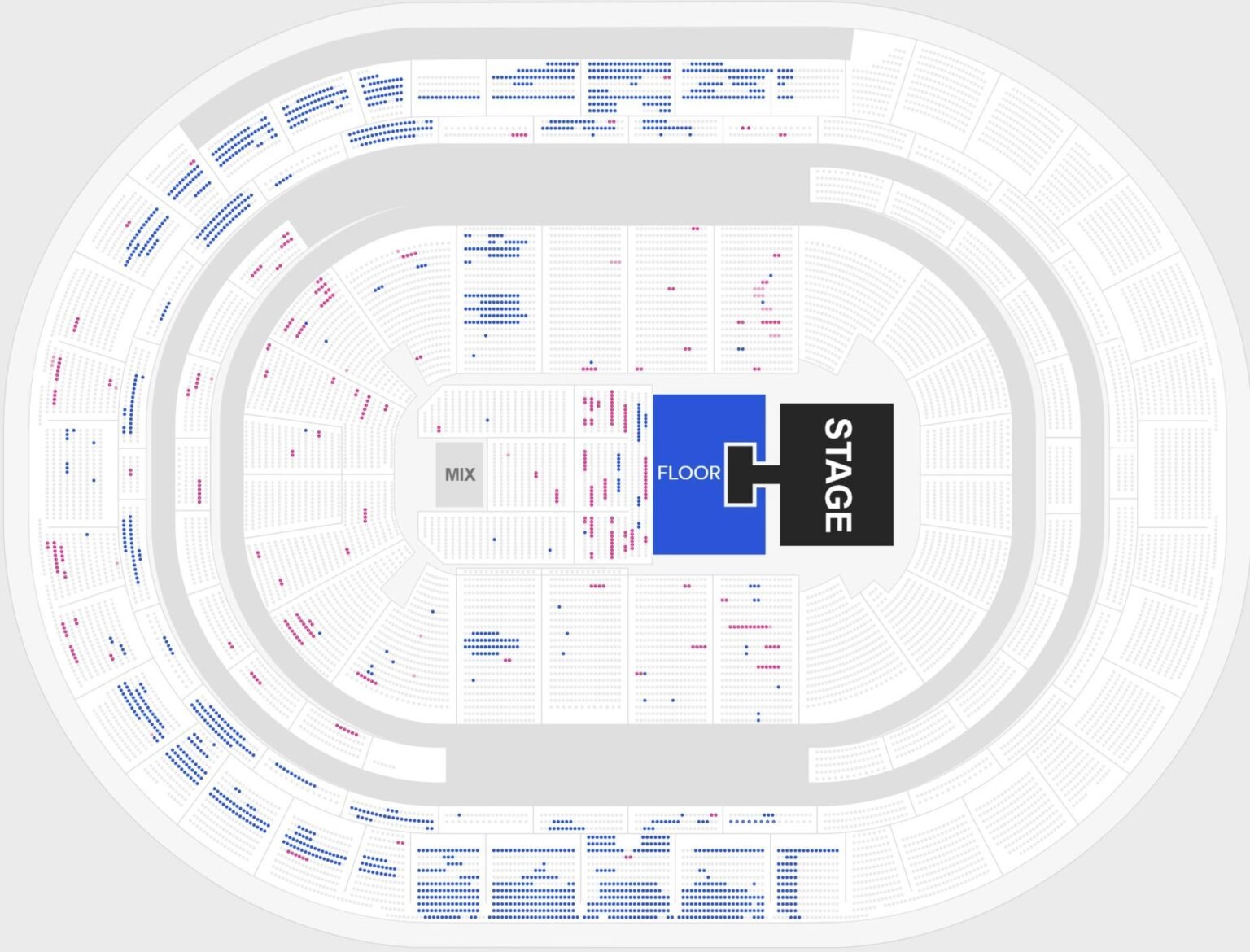Ball Arena Seating Chart with Seat Numbers and Rows