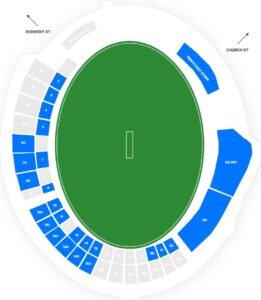 Bellerive Oval Seating Map with Seat Numbers and Rows
