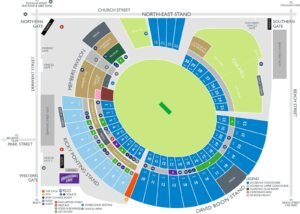 Bellerive Oval Seating Map with Seat Numbers and Rows