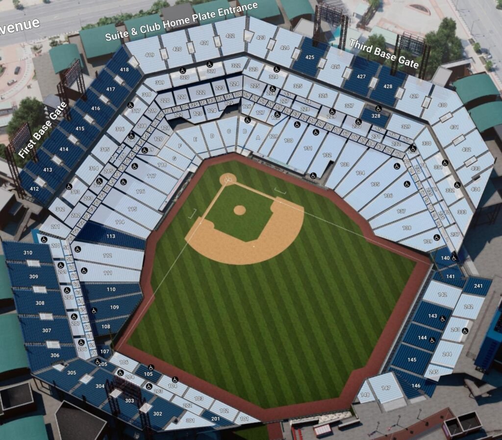 Citizens Bank Park Seating Chart with Seat Numbers and Rows