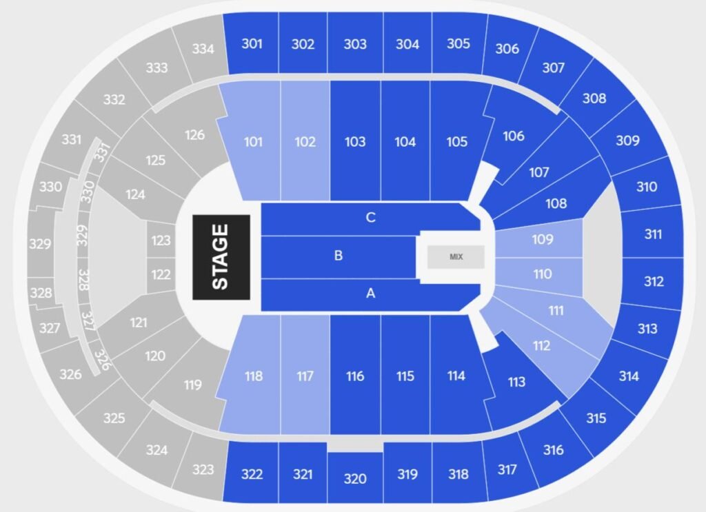 Enterprise Center Seating Chart with Seat Numbers and Rows