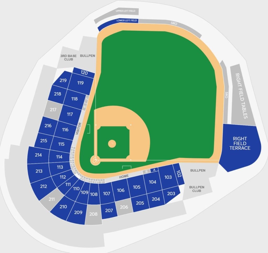 George M. Steinbrenner Field Seating Chart with Seat Numbers and Rows