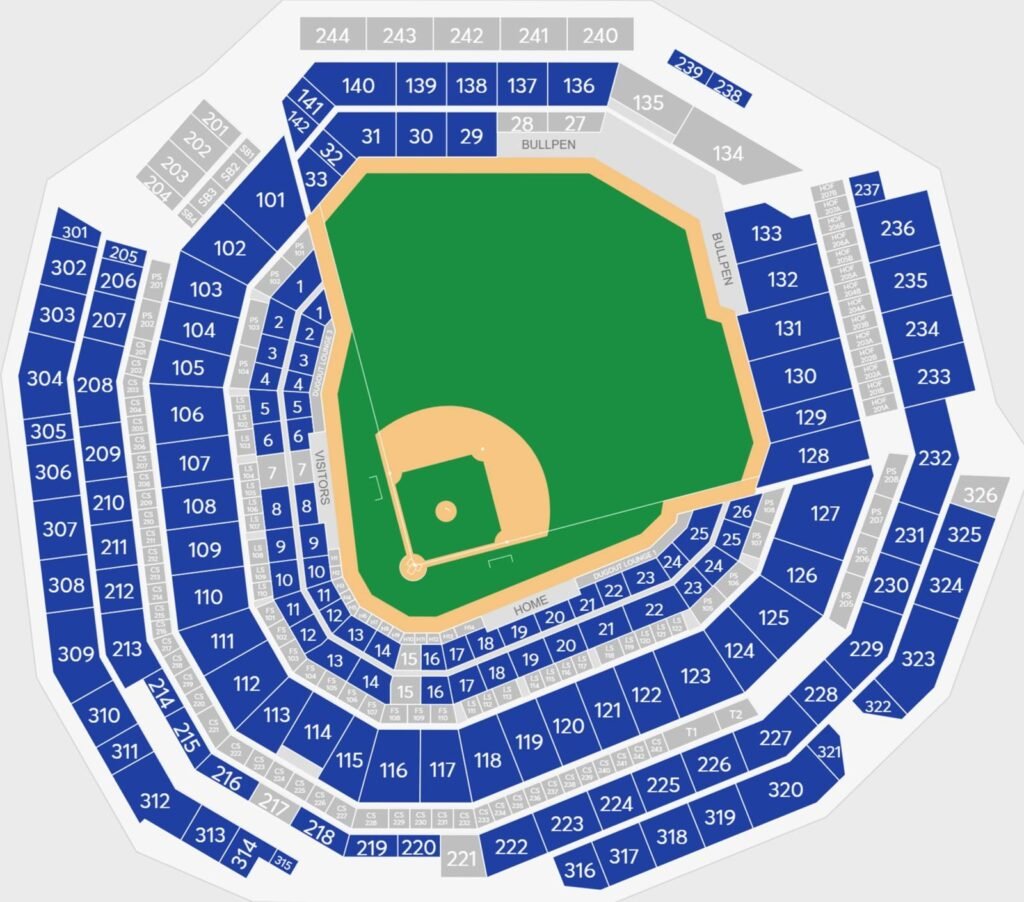 Globe Life Field Seating Chart with Seat Numbers and Rows, Texas ...