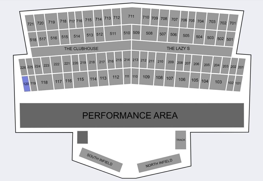 GMC Stadium Seating Chart with Rows and Seat Numbers